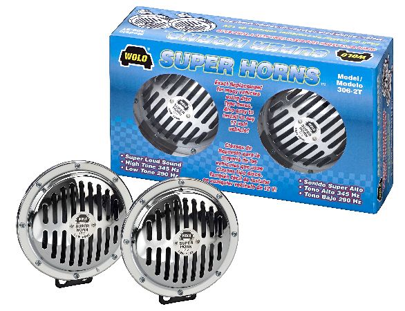 Super Horns Twin Chrome Plated Electric Horns - Wolo Model# 306-2T ...