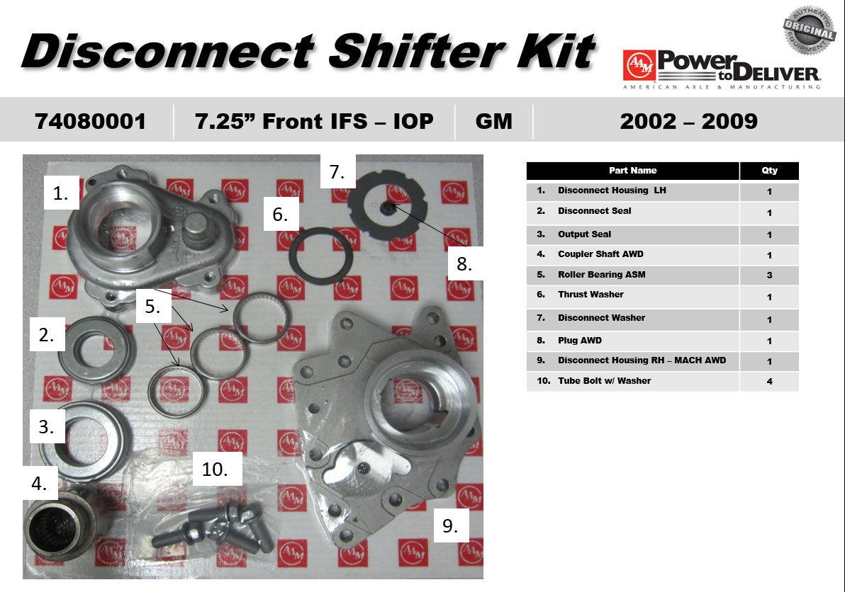 GM Oil Pan Mounted OEM Disconnect Shifter Kit 74080001 AWD 02-09 Trail ...