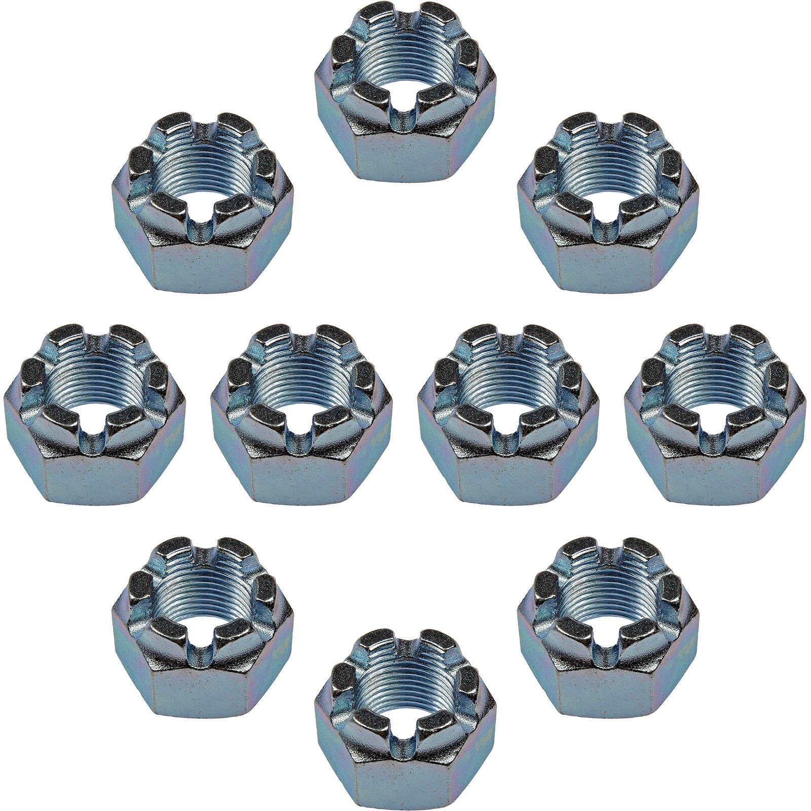 10 Hex Nut Castellated Thread Size: 7/8-14, Height 1-15/16 In. Dorman ...
