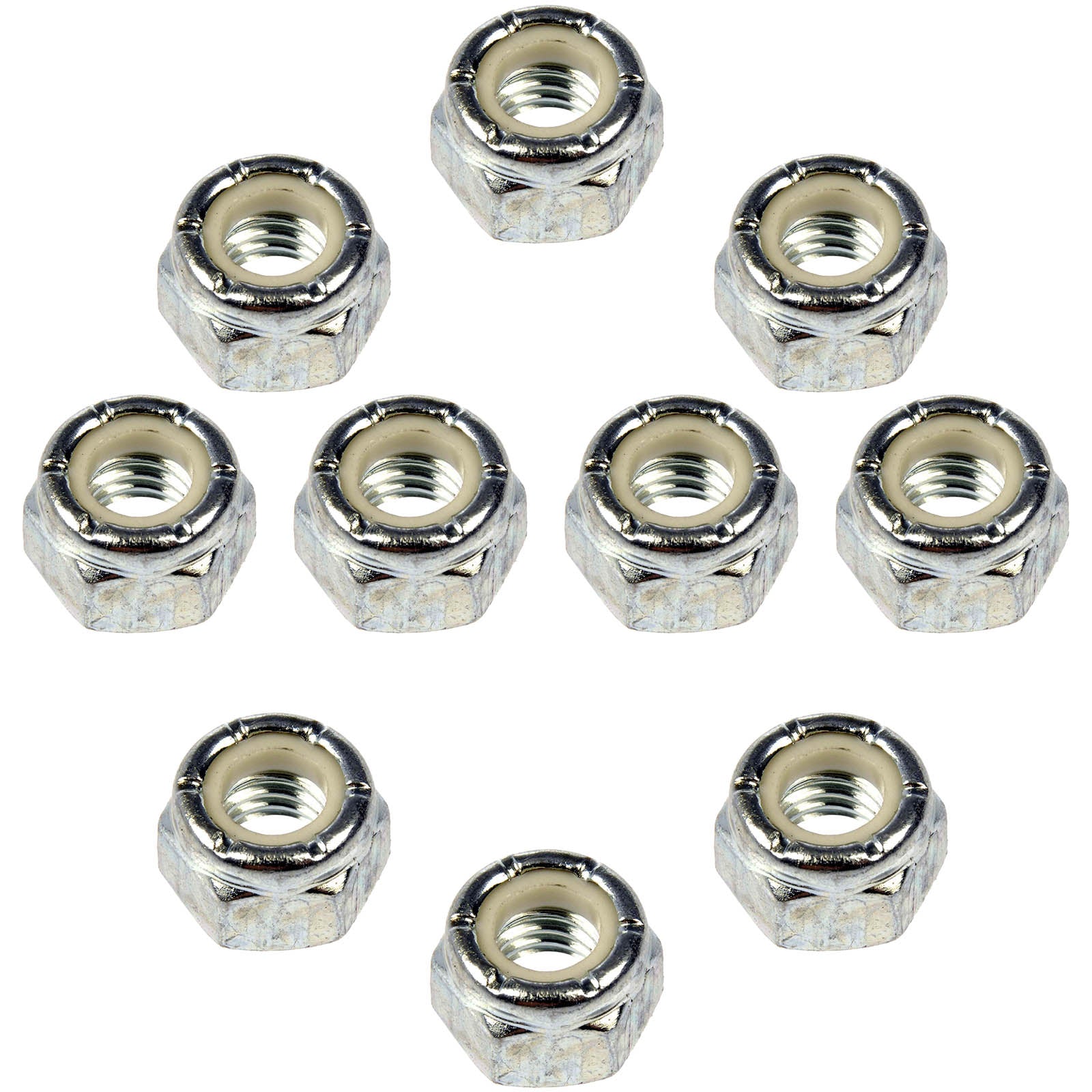 10 Hex Lock Nuts With Nylon Ring-Grade 2- Thread Size: 1/8 In. (Dorman ...